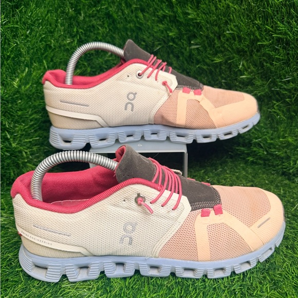 On Running | Shoes | On Running Womens Athletic Shoes Pink Cream Gray ...